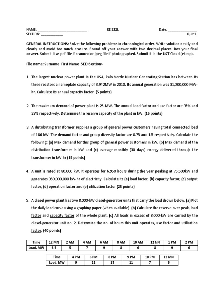 GENERAL INSTRUCTIONS: Solve The Following Problems in Chronological ...