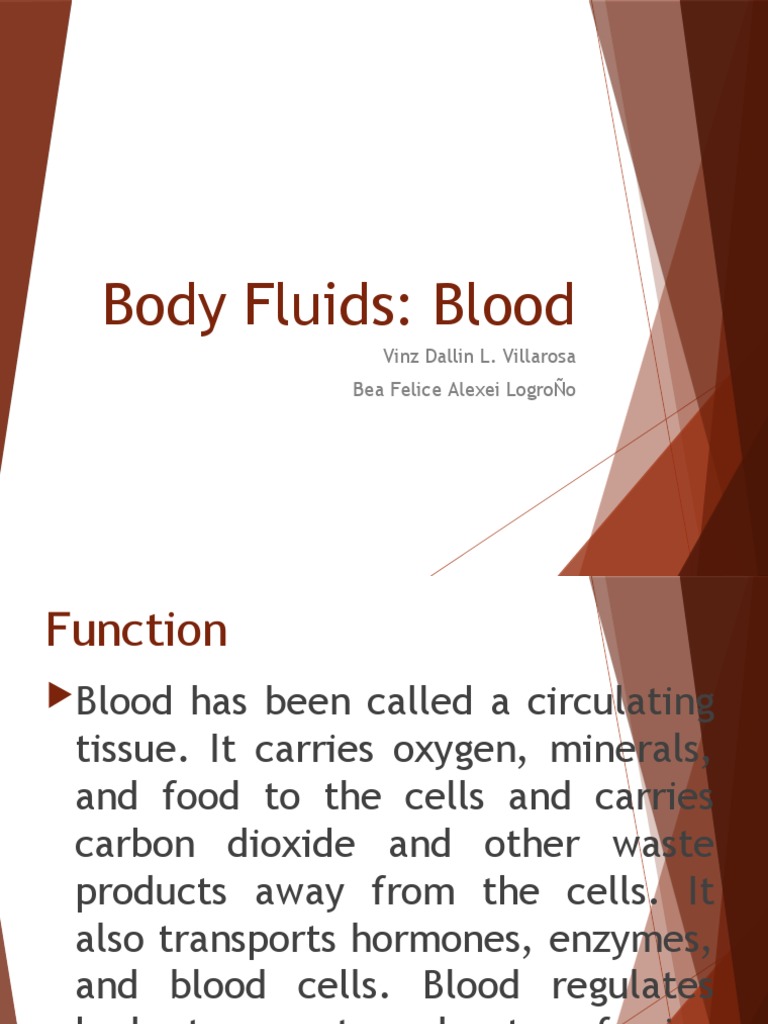 Body Fluids Blood | PDF | White Blood Cell | Blood Plasma