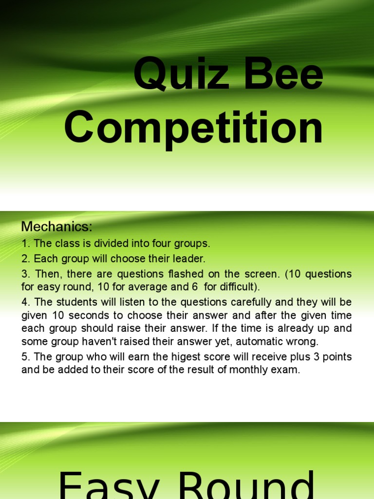 Quiz Bee Competition | PDF | Philosophical Theories | Epistemology