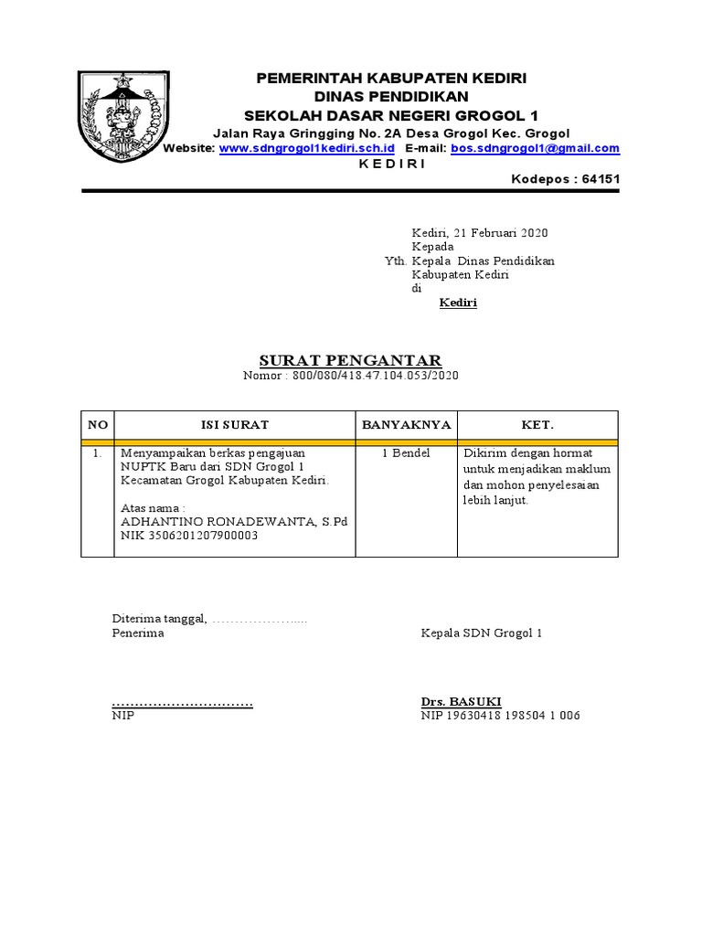 Format Surat Pengajuan NUPTK | PDF