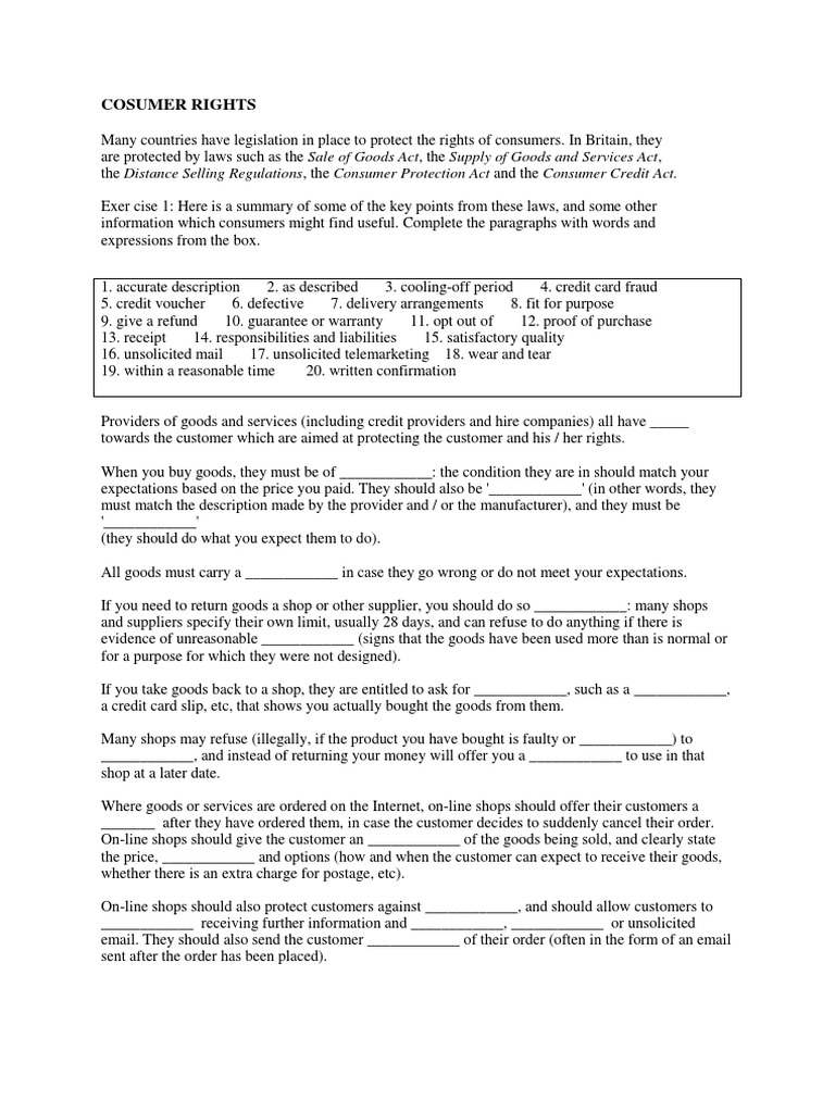 Cosumer Rights of Law | PDF | Consumer Protection | Online Shopping