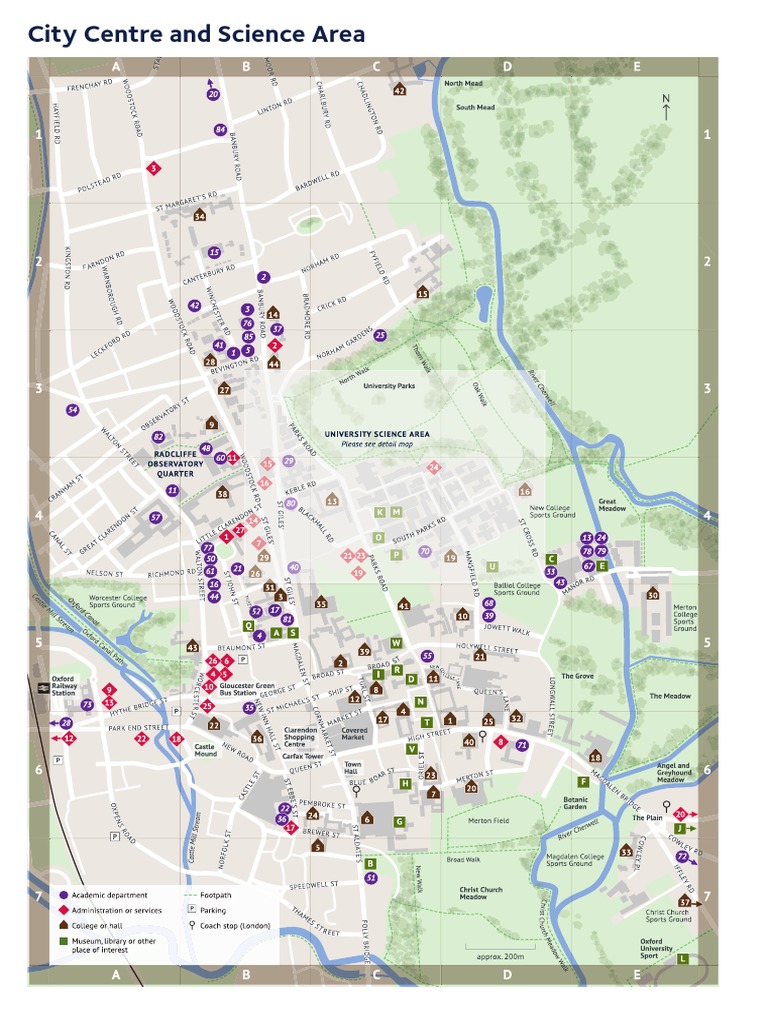 Oxford-City Centre and Science Area Map | PDF | University Of Oxford ...