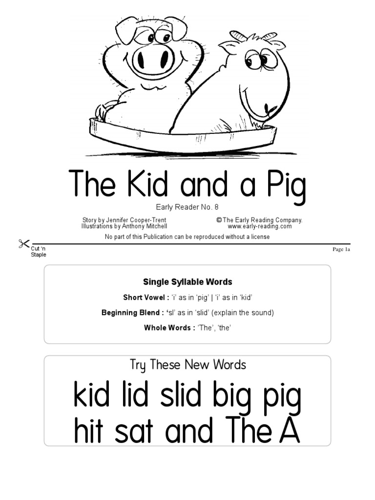 Early Reading 8 - The Kid and The Pig | PDF | Language Arts ...