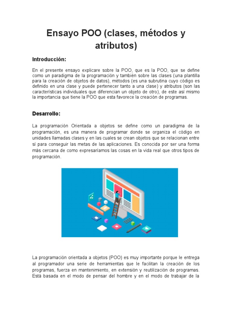 Ensayo POO | PDF | Objeto (informática) | Programación orientada a objetos