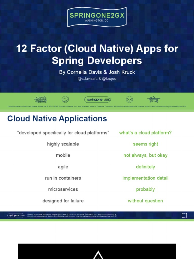 12 Factor (Cloud Native) Apps For Spring Developers: Springone2Gx | PDF ...