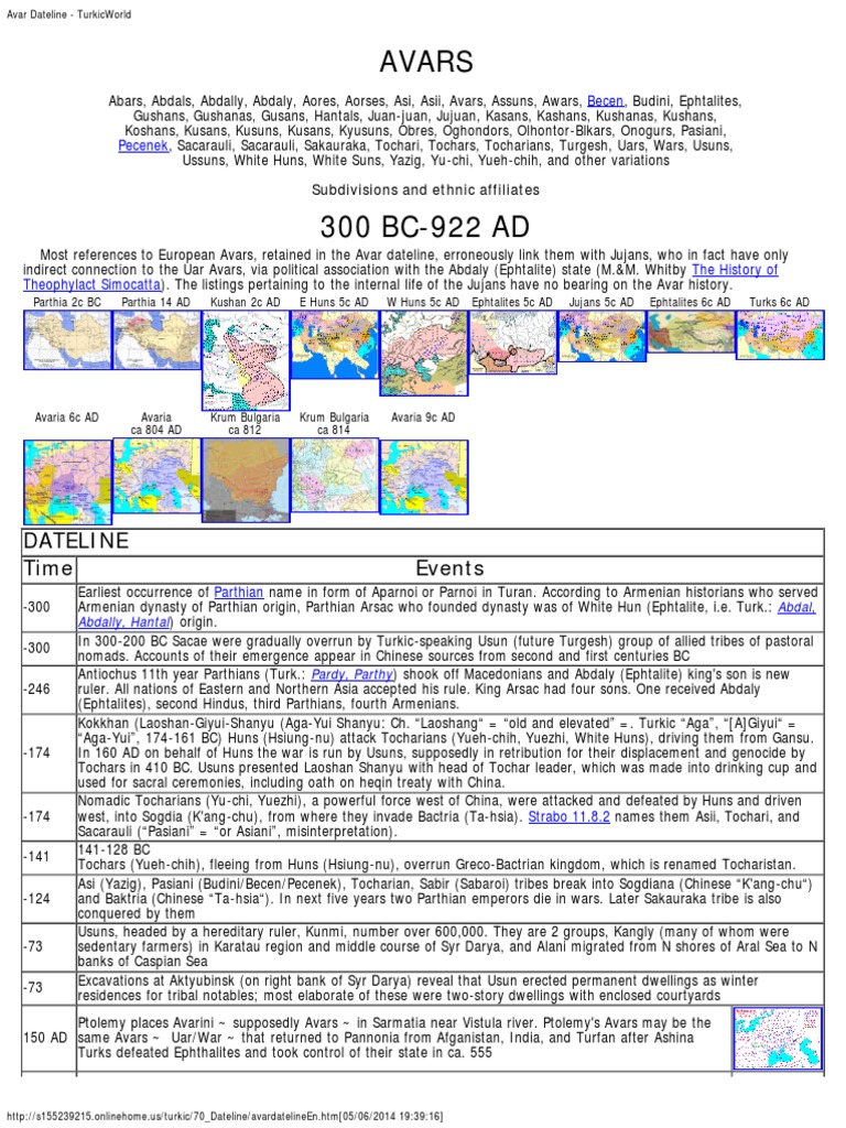 Avar Dateline | PDF | Slavs | Byzantine Empire