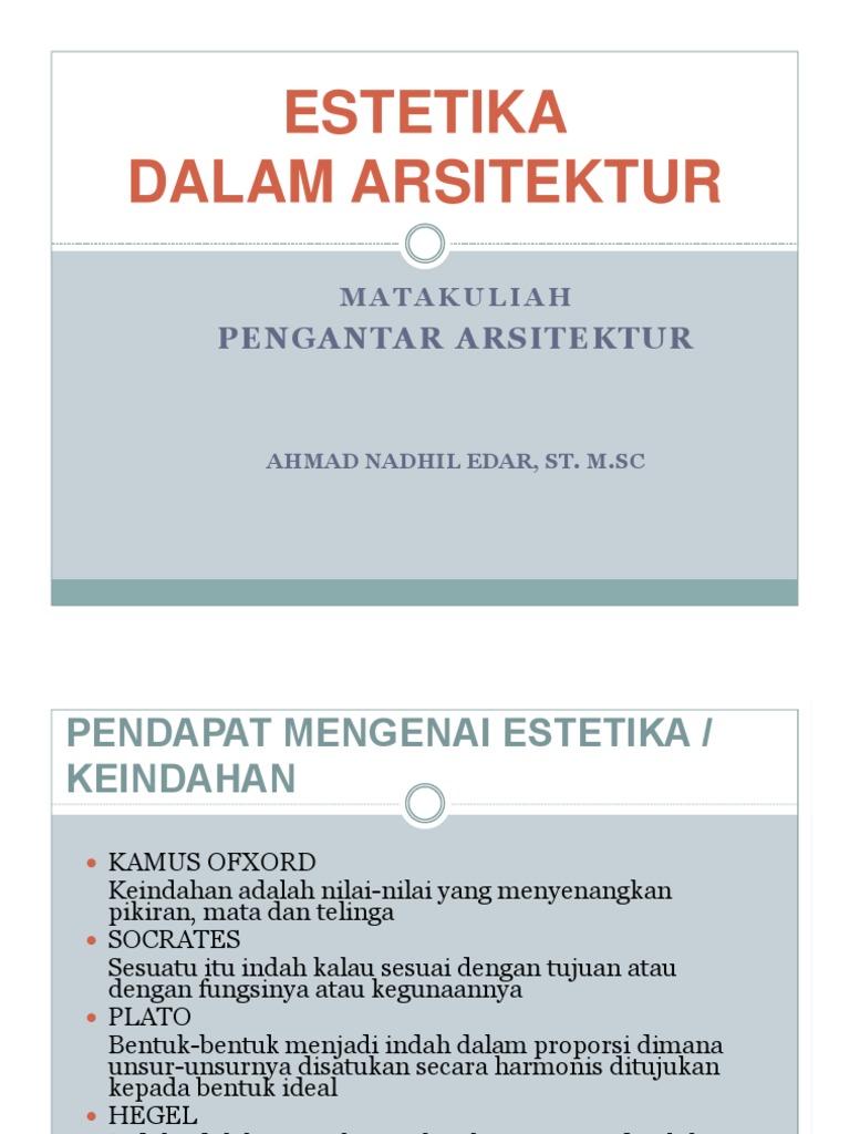 Pertemuan 6 Estetika Dalam Arsitektur | PDF
