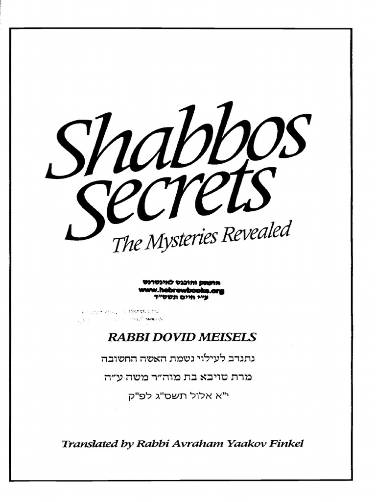 Shabbos Secrets PDF | PDF | Shabbat | Jewish Belief And Doctrine