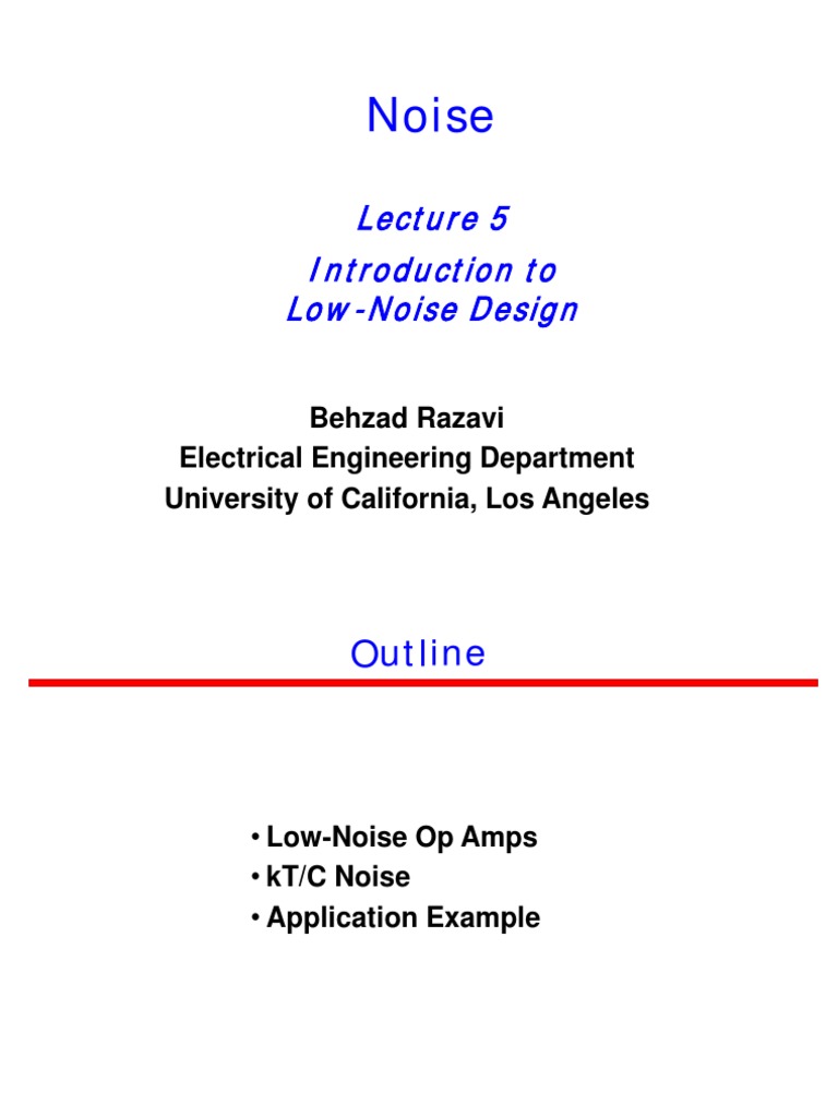 Noise: Introduction To Low-Noise Design | PDF | Amplifier | Operational ...