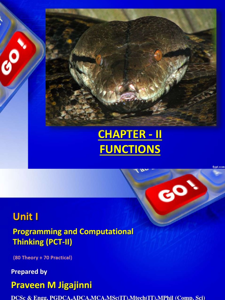 Chapter Ii Functions Pdf Parameter Computer Programming