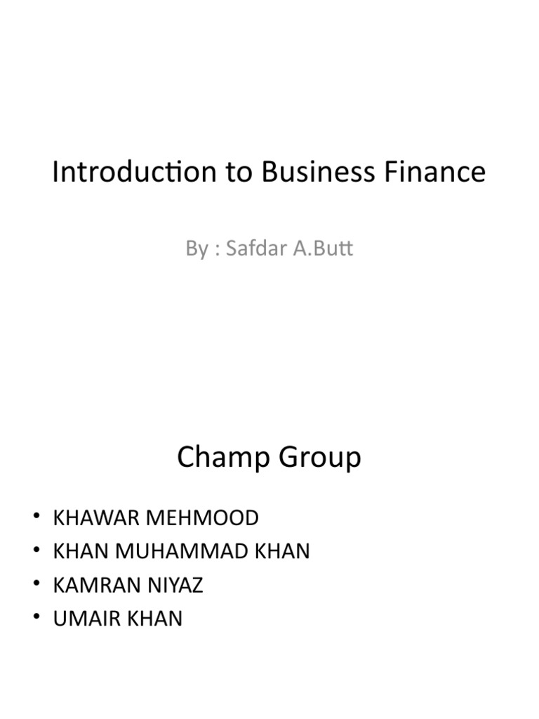 Introduction To Business Finance | PDF | Dividend | Investing