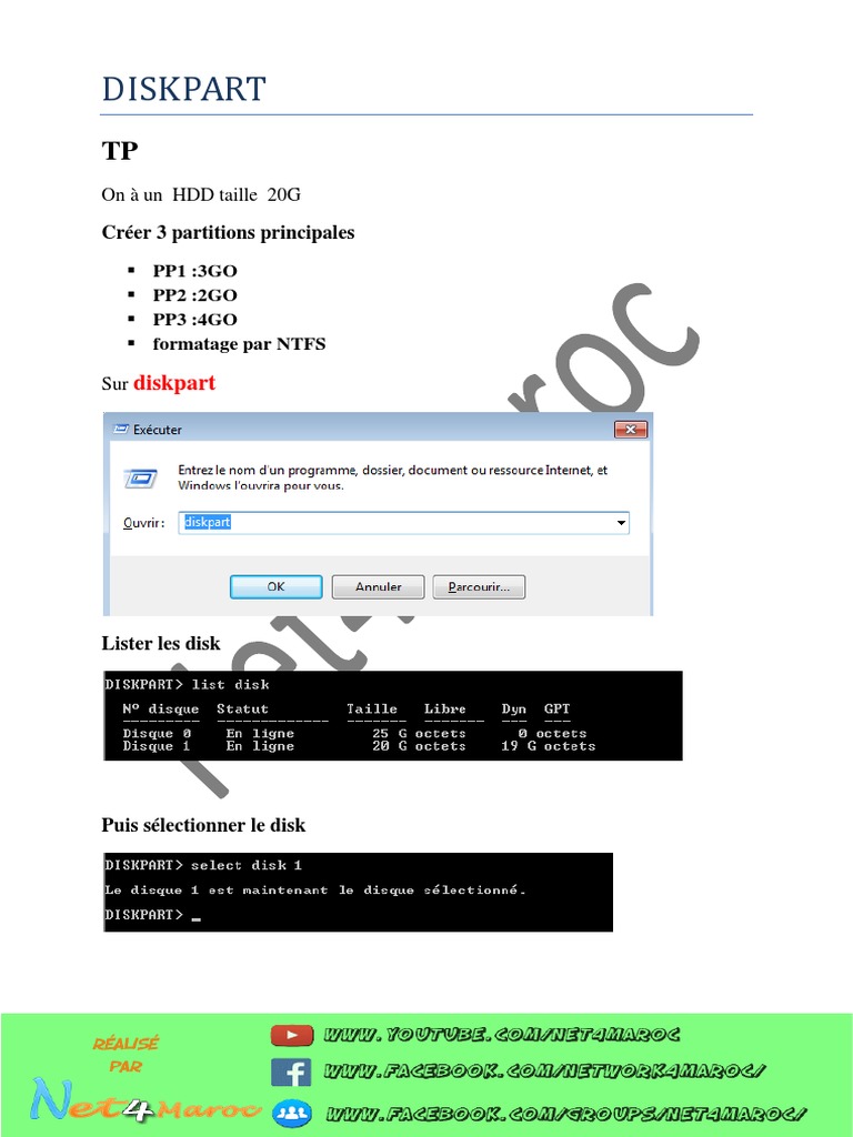 Guide de Partitionnement avec Diskpart | PDF