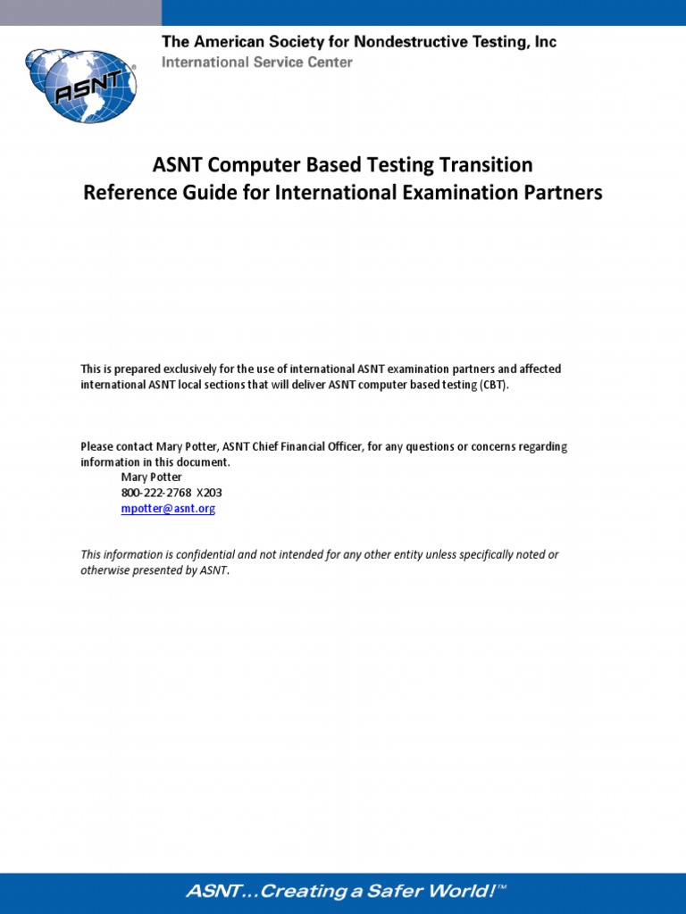 ASNT Computer Based Testing Transition Reference Guide For ...