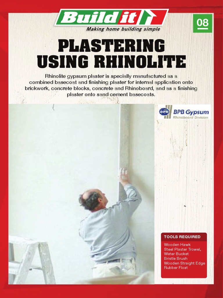 8 Plastering Using Rhinolite PDF | PDF
