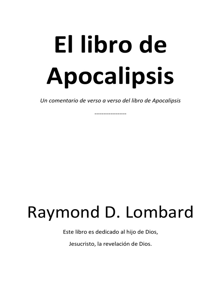 El Libro de Apocalipsis | PDF | Libro de revelación | Biblia