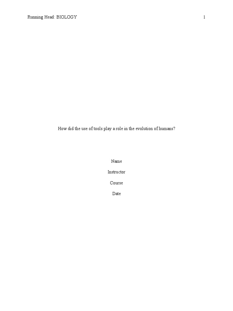 Evolution of Human Tool Use | PDF | Human Evolution | Homo