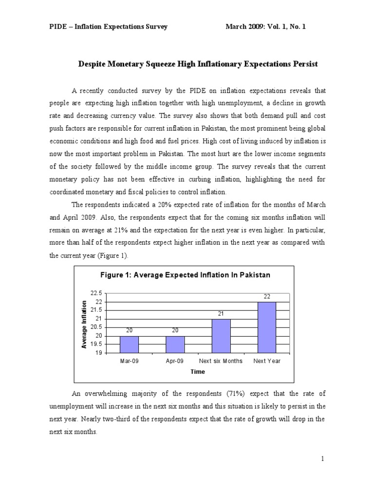Pakistan Inflation Expectations Survey 2009 | PDF | Inflation ...