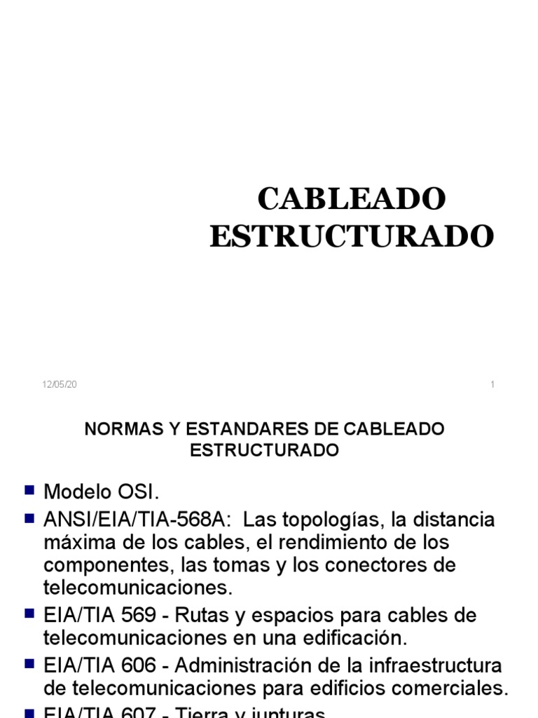 Exposicion Cableado Estructurado | PDF | Telecomunicaciones | Electrónica