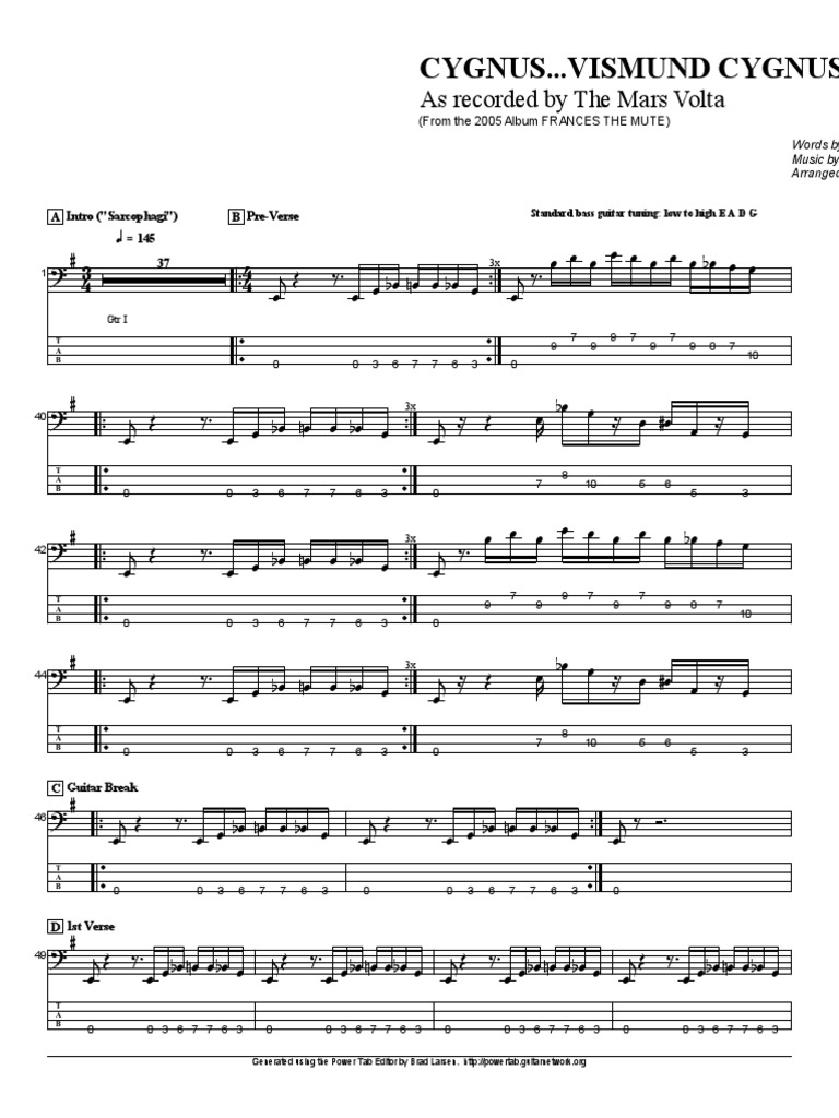 The Mars Volta - Cygnus Vismund Cygnus Bass | PDF | Rock Albums | Albums