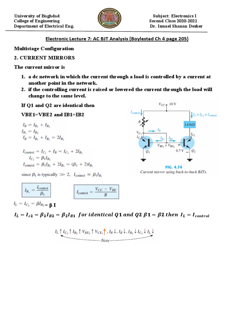 AC BJT Analysis Lecture 7 | PDF | Bipolar Junction Transistor ...
