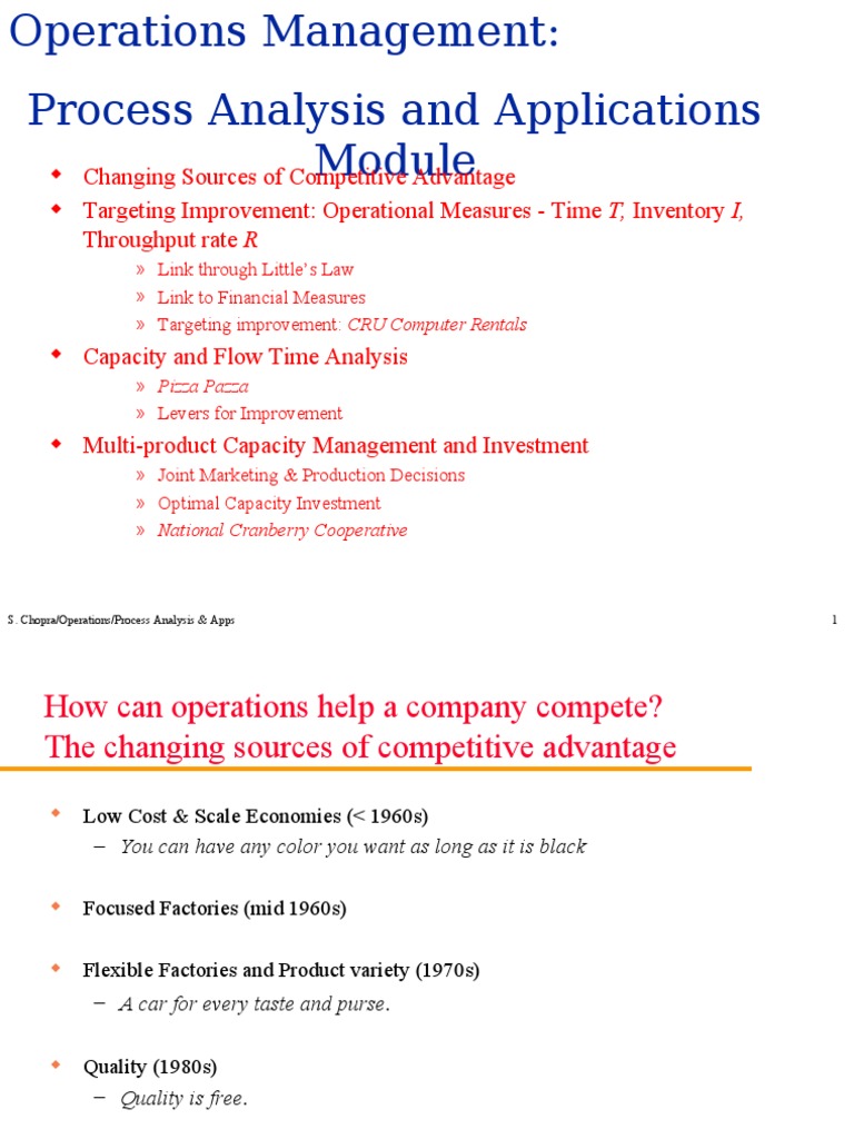 Changing Sources of Competitive Advantage Targeting Improvement ...