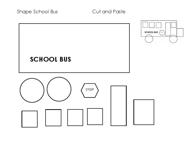 Shape School Bus Cut and Paste | PDF