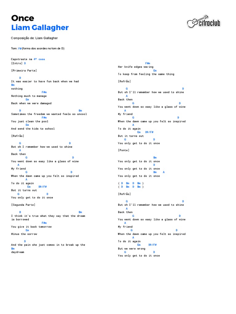 Liam Gallagher - Once | PDF