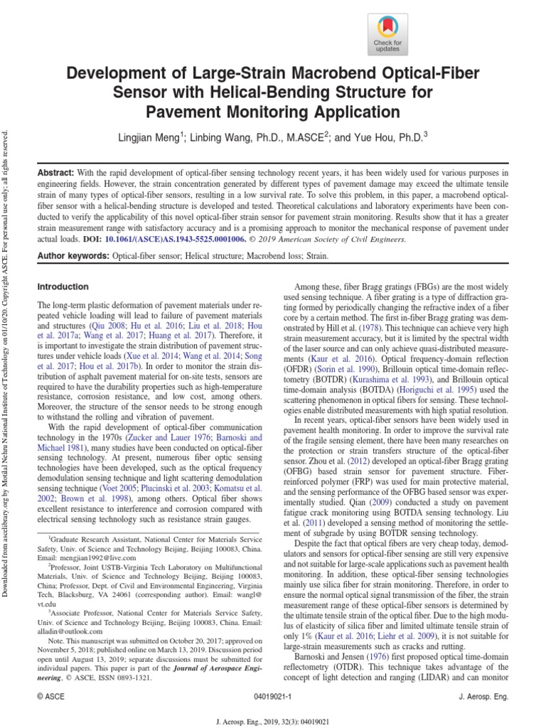 Development of Large-Strain Macrobend Optical-Fiber Sensor With Helical ...