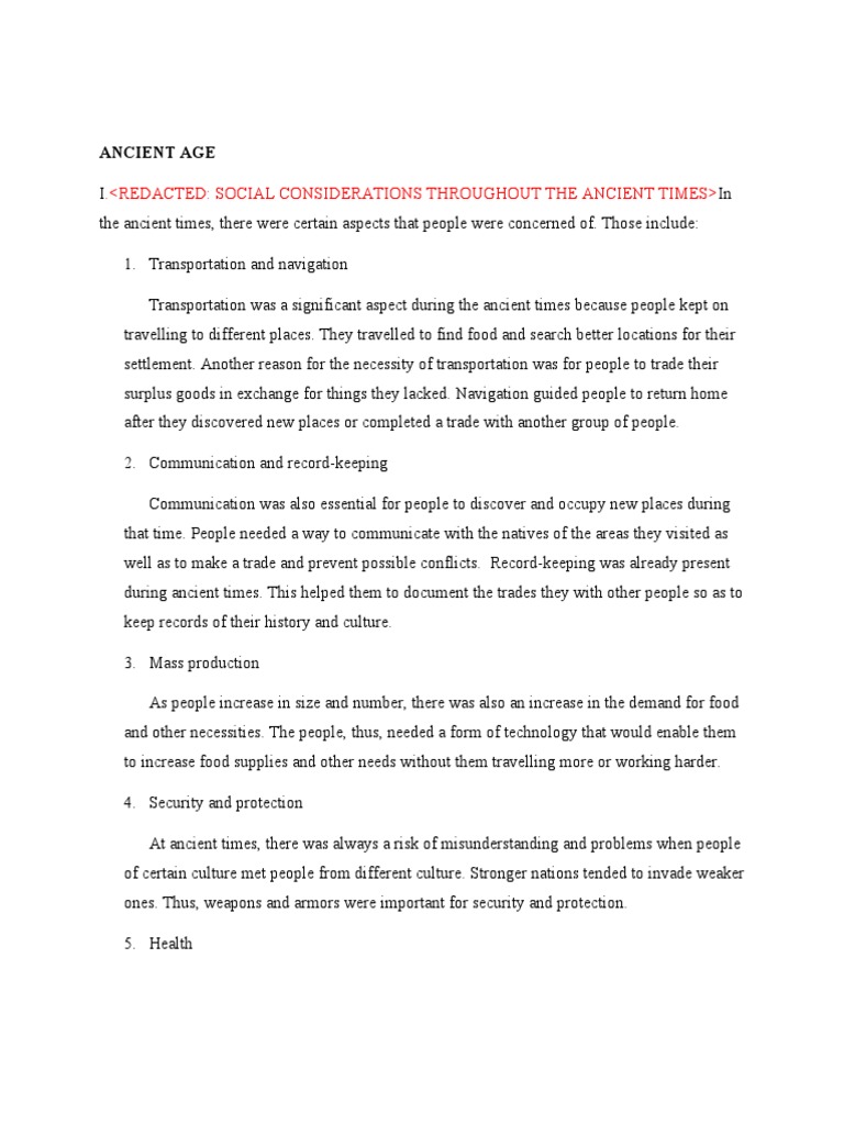 STS Report ANCIENT TIMES | PDF | Sumer | Ancient Egypt