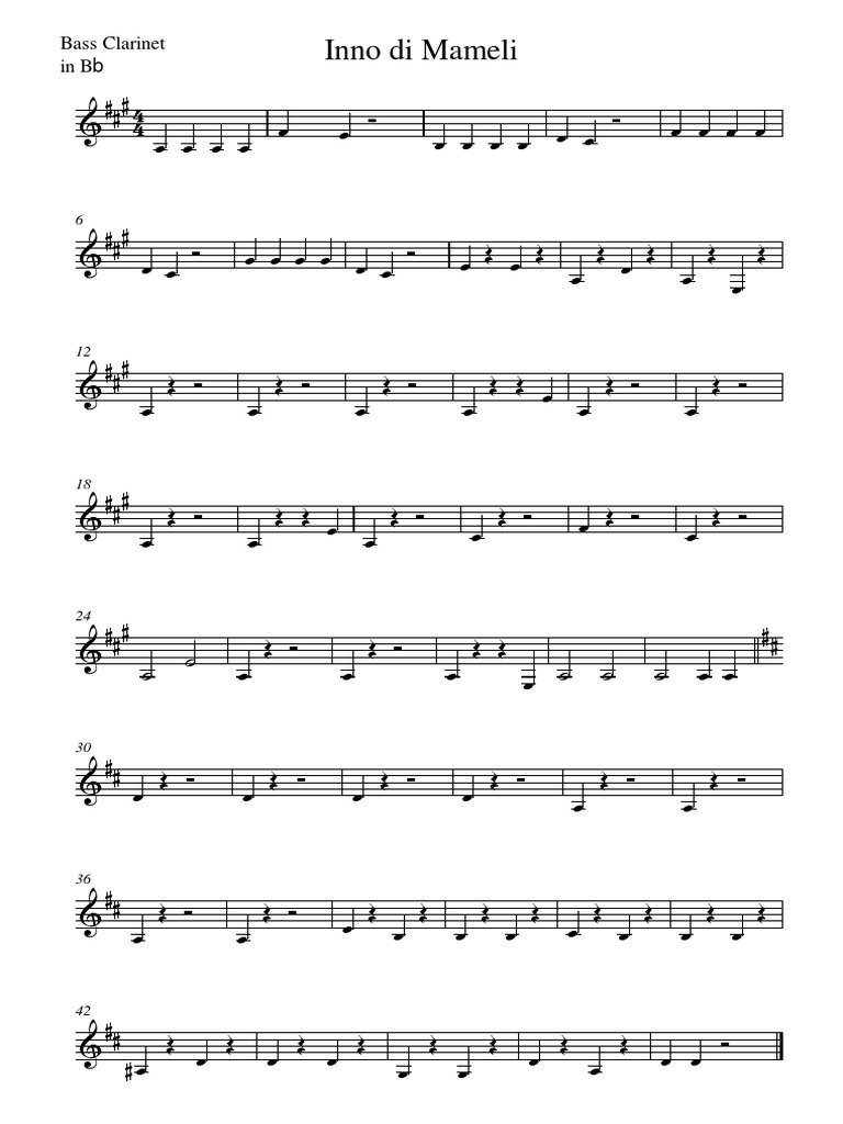 Inno Mameli CL - Basso | PDF