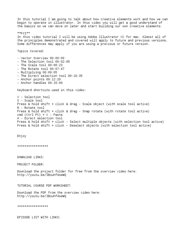 Vector Basics - Selection & Direct Selection Tool & More Ep4 - 19 ...