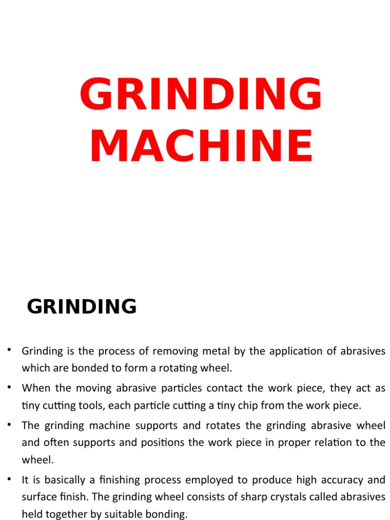GRINDING MACHINE: A GUIDE TO GRINDING PROCESSES AND MACHINES | PDF ...