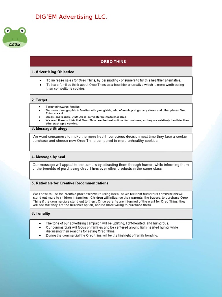 Creative Brief Template 05 1 | PDF | Target Audience | Advertising