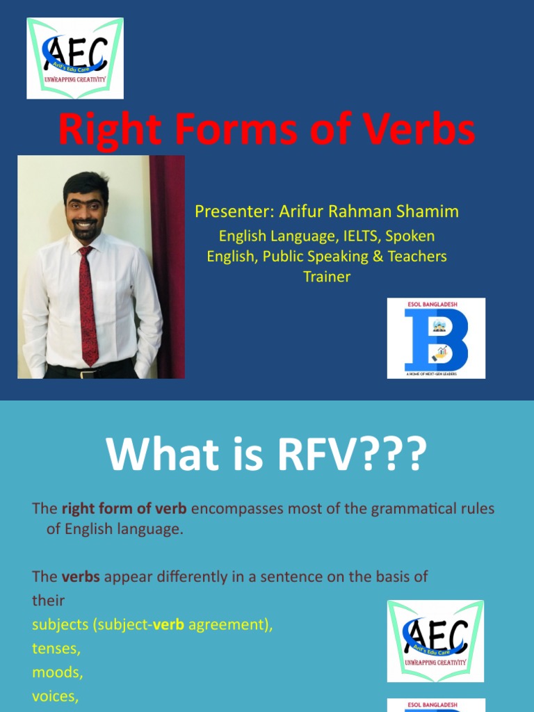 Right Form of Verbs 1-15 Rules | PDF | Perfect (Grammar) | Verb
