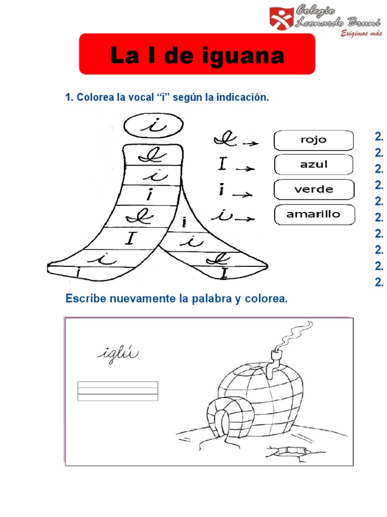 Actividades de lectoescritura con "i" | PDF