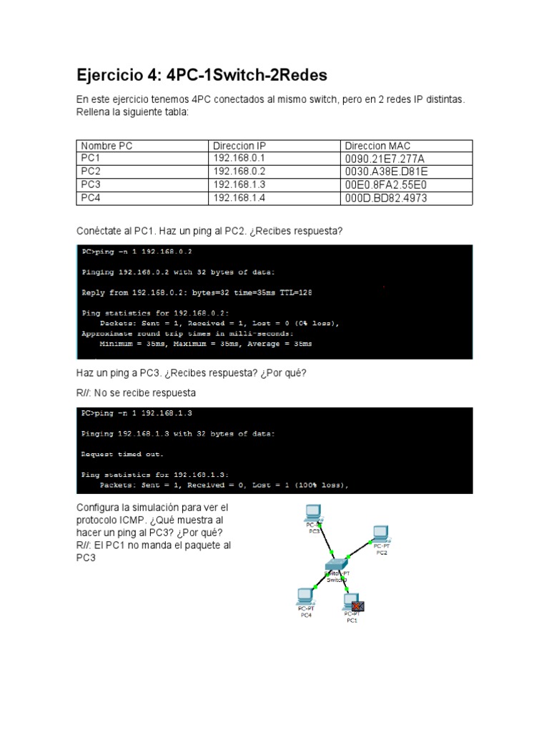 Ejercicios Packet | PDF | Enrutador (Computación) | Protocolos de internet