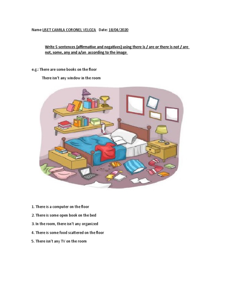Write 5 Sentences (Affirmative and Negatives) Using There Is / Are or ...