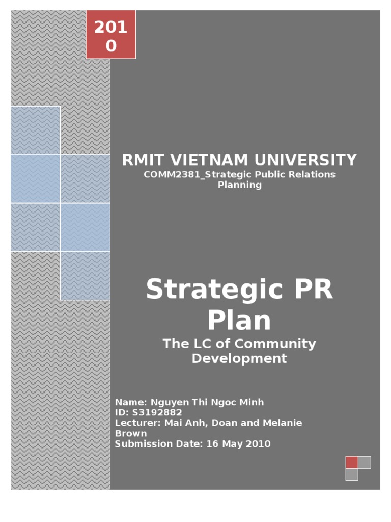 Strategic PR Plan: Rmit Vietnam University | PDF | Corporate Social ...