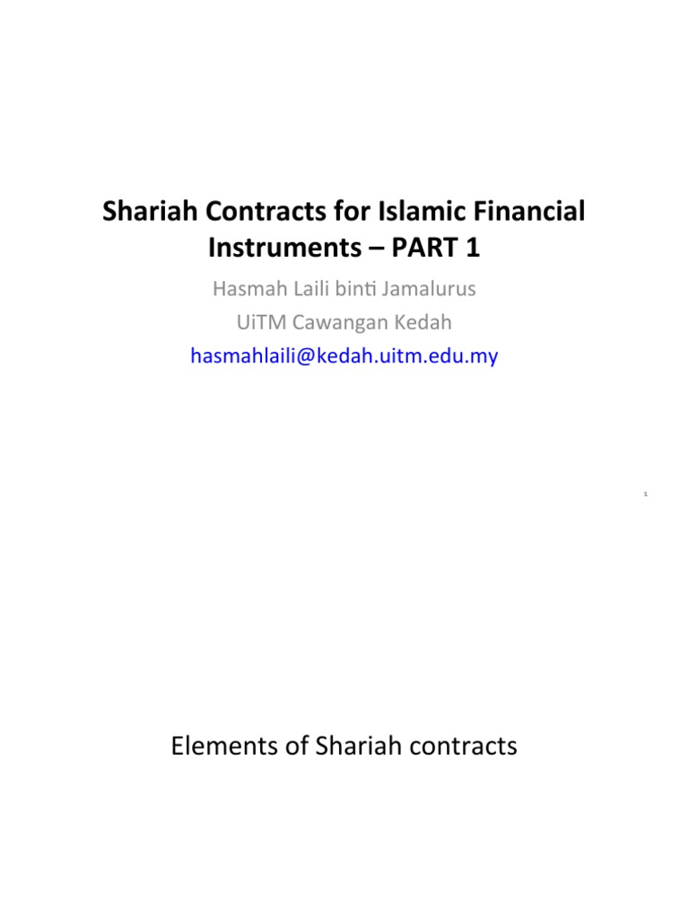 Shariah Contracts in Islamic Finance | PDF | Lease | Foreign Exchange ...