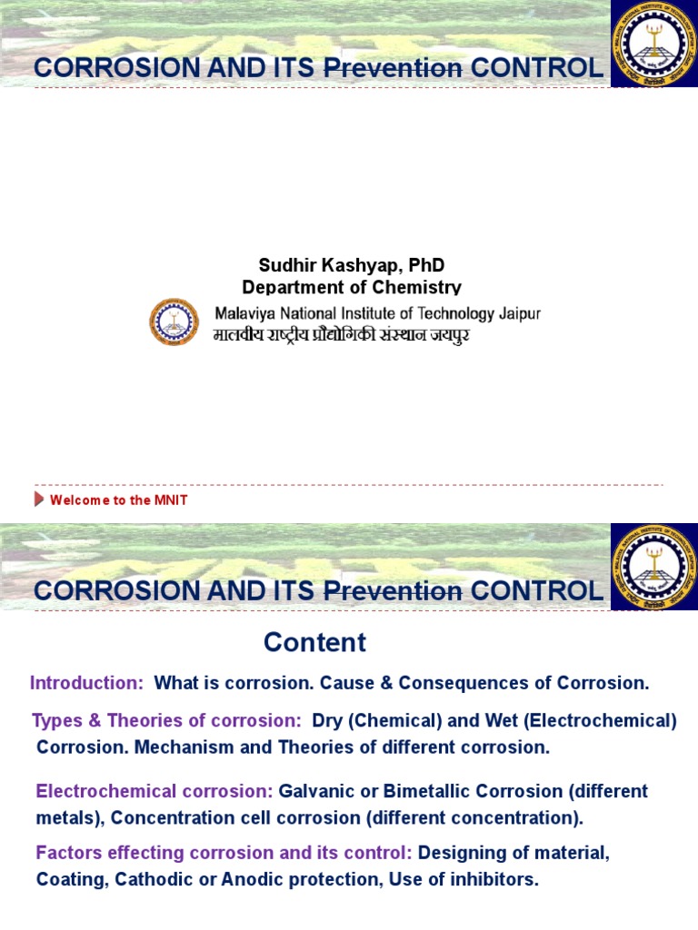12 - Corrosion and Its Control - (I) | PDF | Corrosion | Electrochemistry