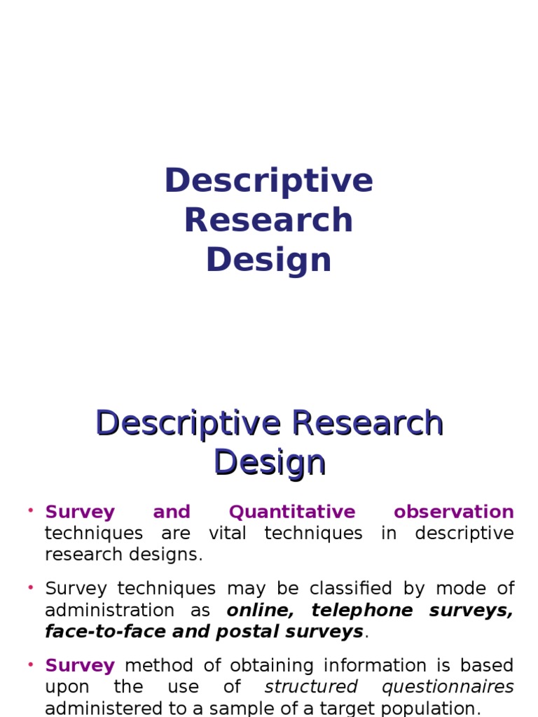 Descriptive Research Design | PDF | Validity (Statistics) | Level Of ...