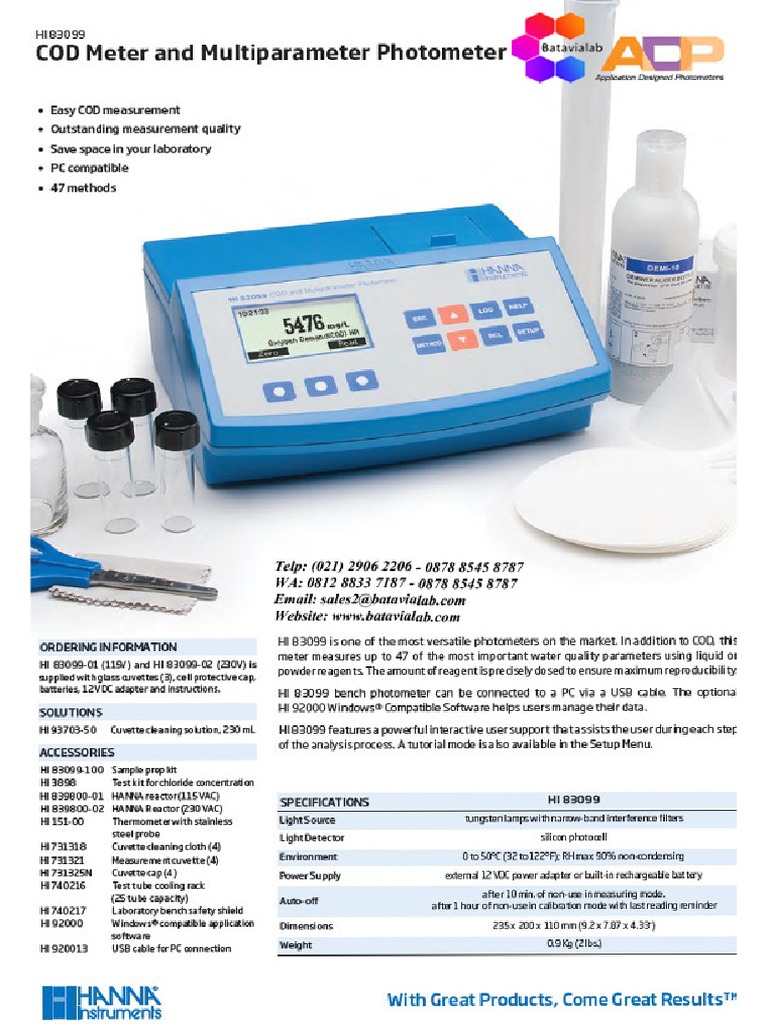 Cod Multiparameter Hi 83099 Hanna Instruments PDF | PDF