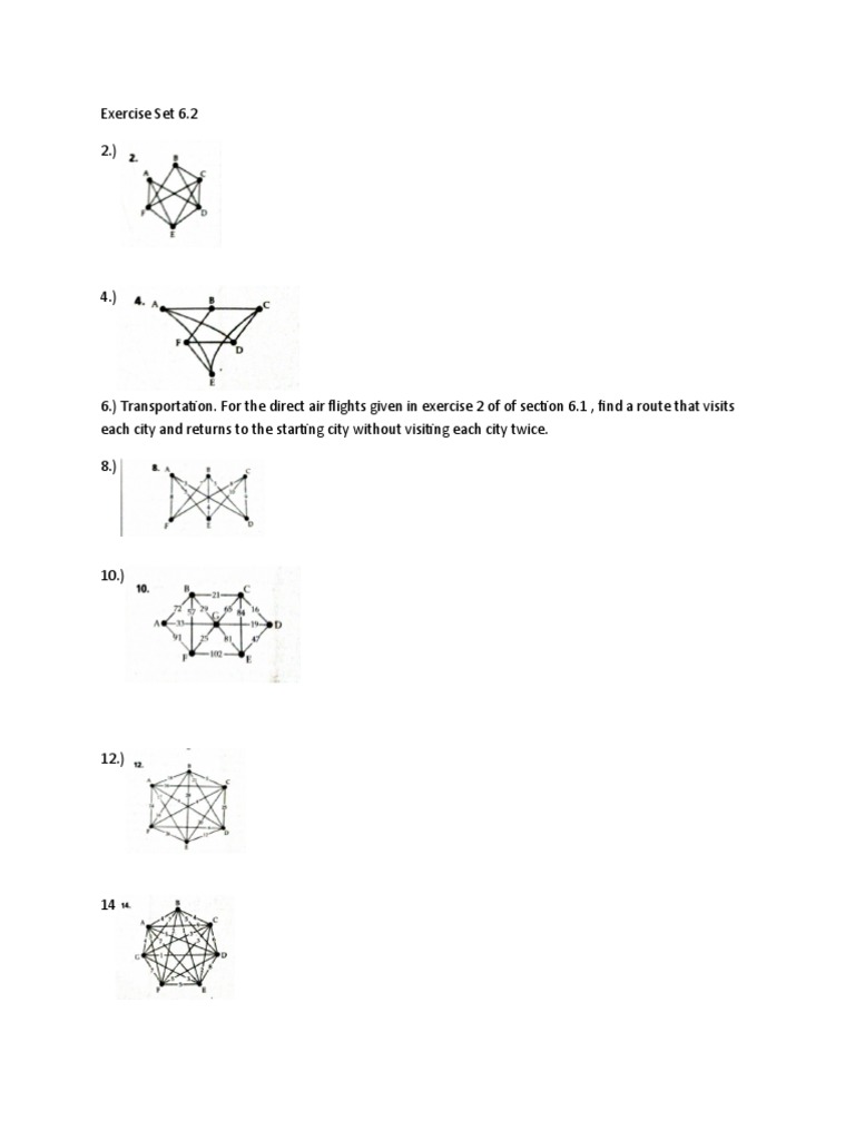 Exercise Set 6.2 | PDF | Vertex (Graph Theory) | Discrete Mathematics