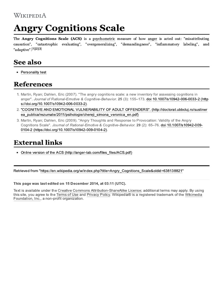Angry Cognitions Scale