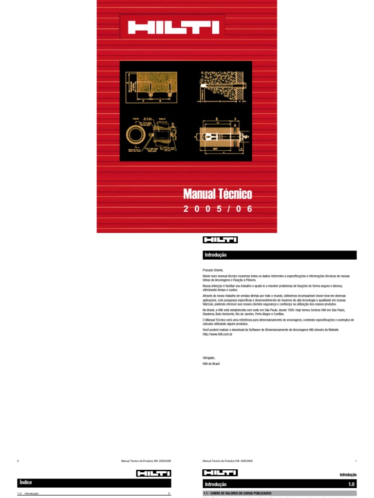 Manual HILTI PDF | PDF | Argamassa (alvenaria) | Concreto