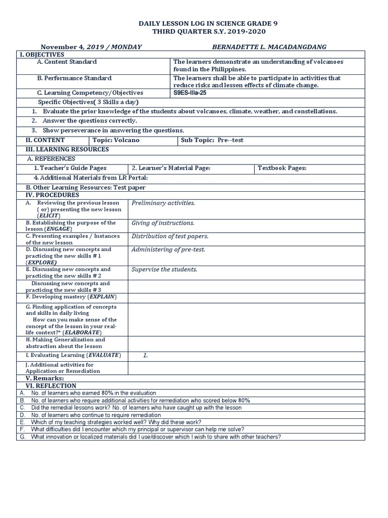 Assessing Student Knowledge of Volcanoes Through a Pre-Test and ...
