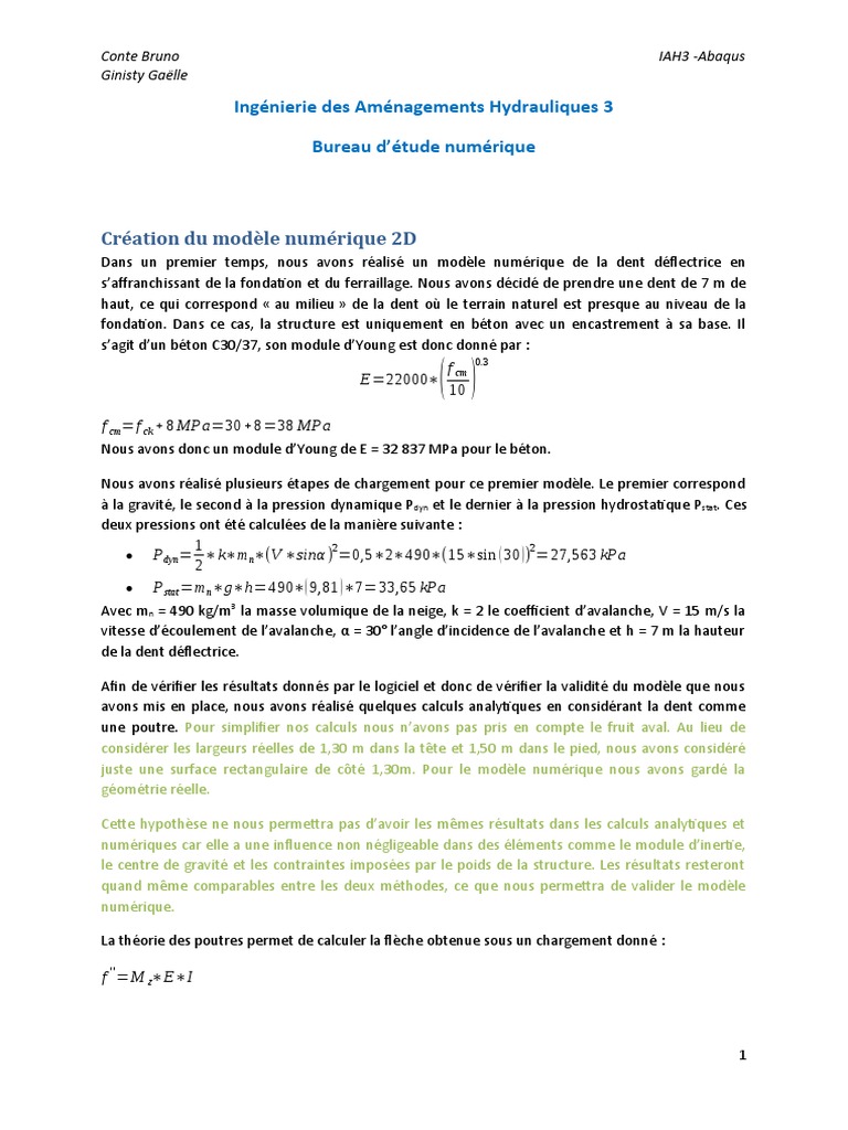 Module de Young du béton C30/37 | PDF | Béton armé | Pression