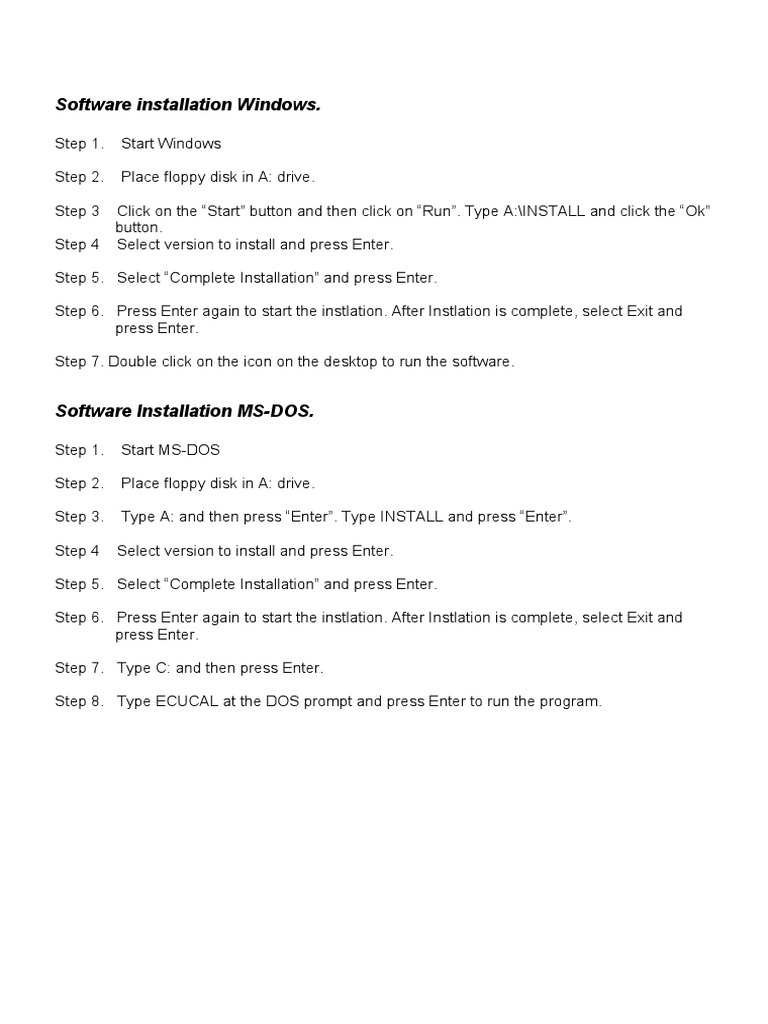 Floppy Disk Software Setup Guide | PDF