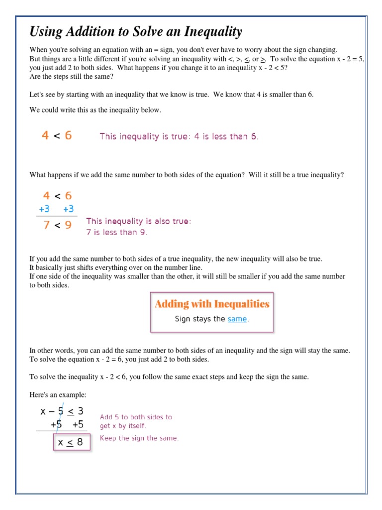Inequality Lessons | PDF | Inequality (Mathematics) | Arithmetic