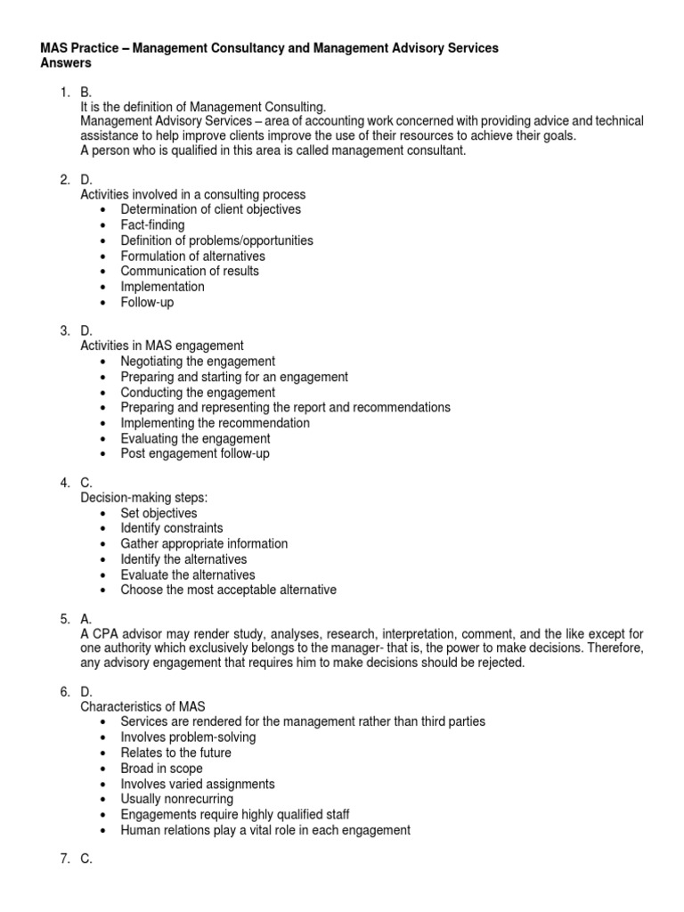 MAS Practice Answers With Discussions | PDF | Certified Public ...